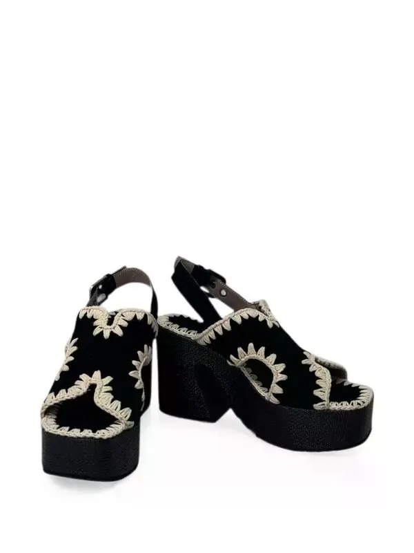 Mou Crochet-trim Platform Sandals