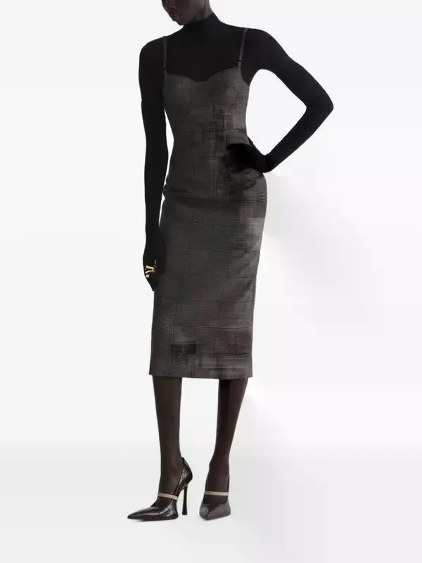 MUGLER Midi Lingerie Dress - Grey