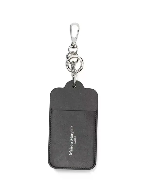 MAISON MARGIELA Logo-print Leather Keyring - Black