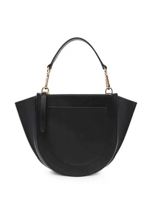 WANDLER Mini Hortensia Leather Clutch Bag - Black