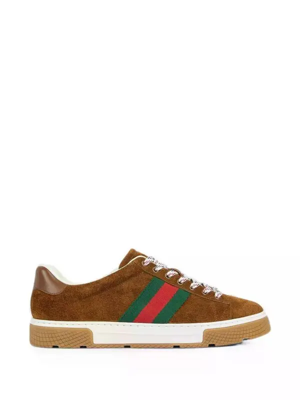 Gucci Ace Web-detail Low-top Sneakers - Brown