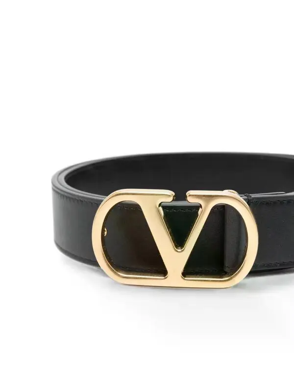 Valentino Garavani Vlogo Buckle Leather Belt