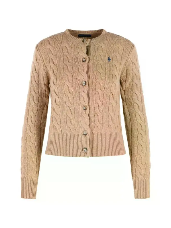 Polo Ralph Lauren Cable-knit Pony-logo Cardigan - Neutrals