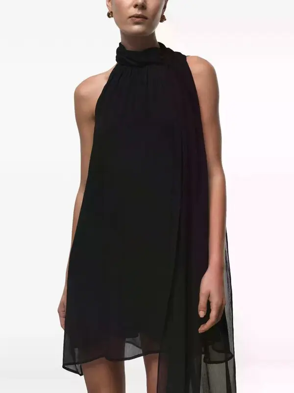 CAYET Mia Asymmetric Draped Mini Dress