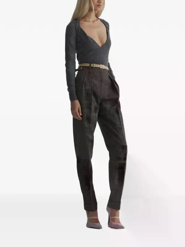 MUGLER Cashmere V-neck Knit Top