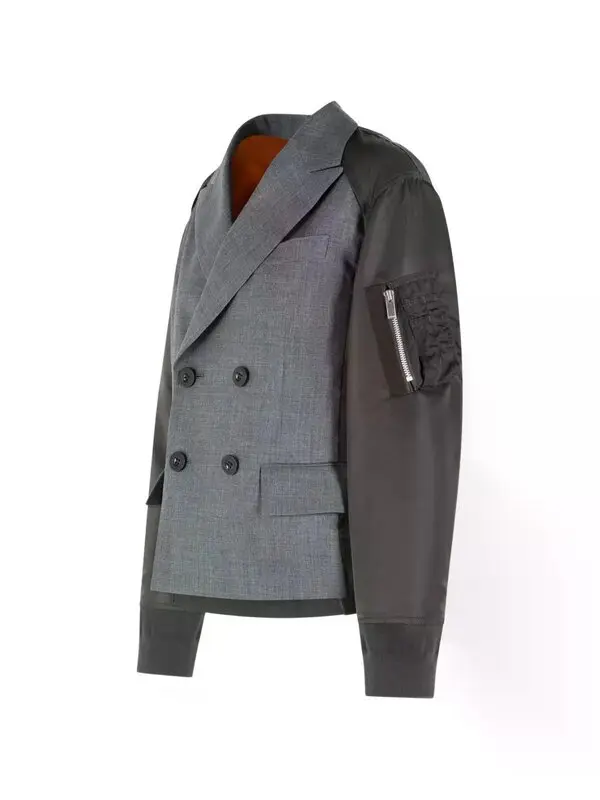 Sacai Double-breasted Paneled Jacket