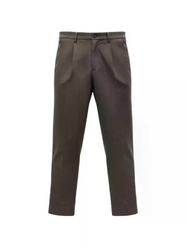 CELLAR DOOR Pleated-detail Cropped Trousers - Brown