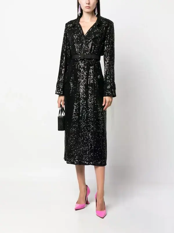 SELF-PORTRAIT Sequined Embellishment Coat