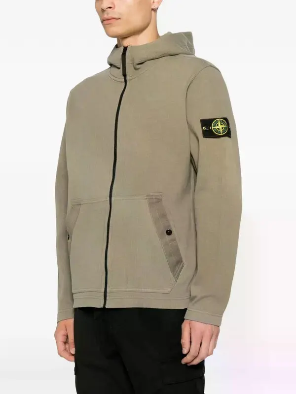 Stone Island Logo-patch Zip-up Hoodie