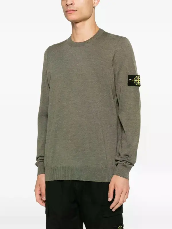 Stone Island Logo-patch Crew-neck Sweater
