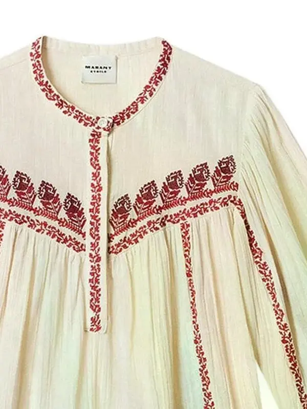 Isabel Marant Étoile Juline Embroidered Flared Blouse