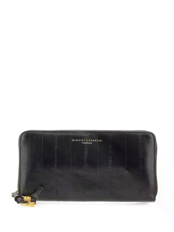 GIANNI CHIARINI Eel Knotted Leather Wallet - Black