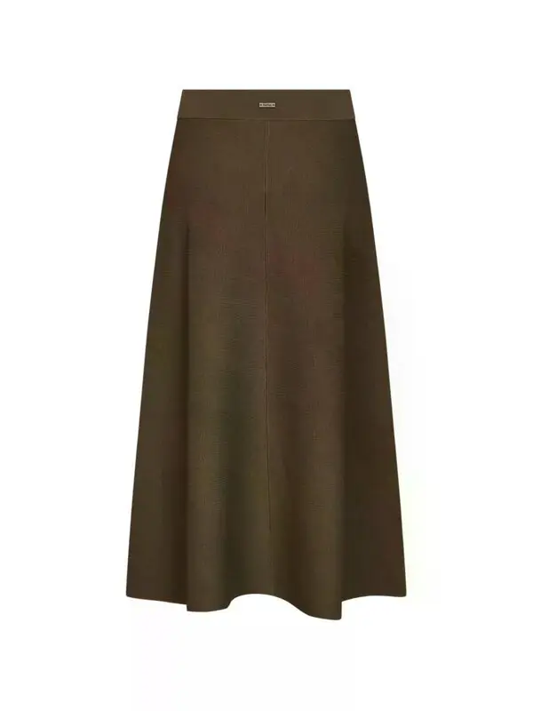 Max Mara Milano-knit Midi Flared Skirt - Brown