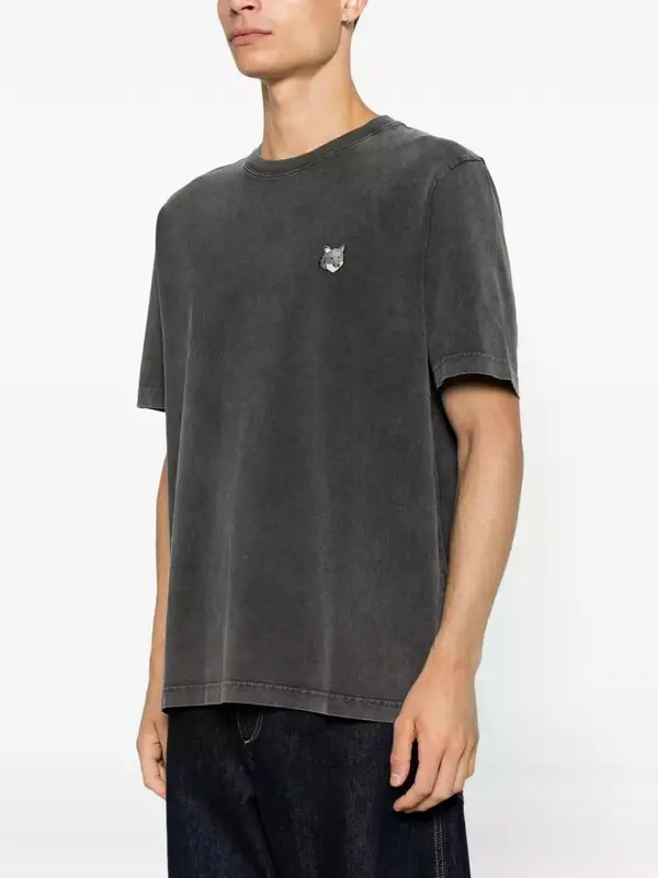 Maison Kitsuné Faded-effect Fox Head T-shirt