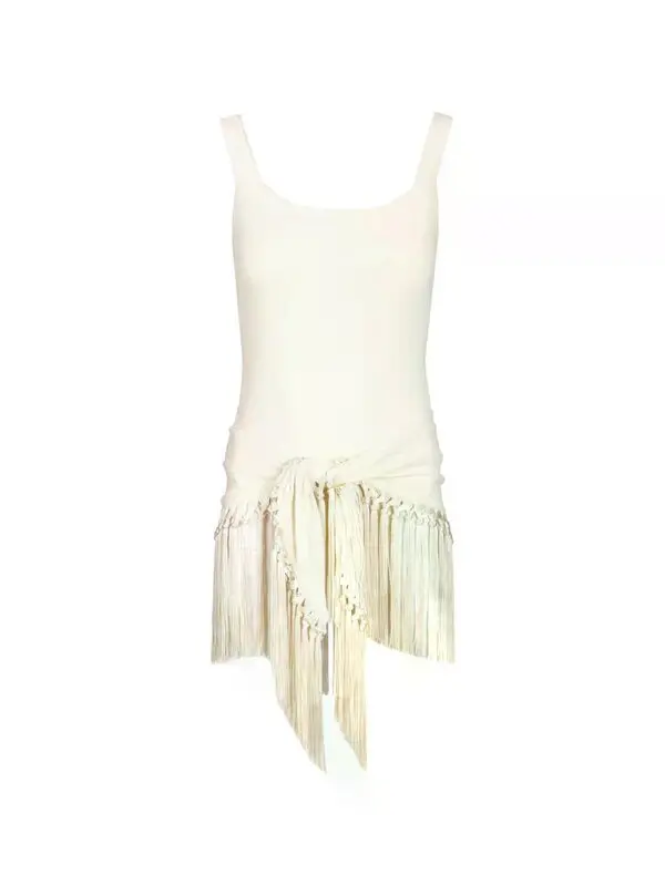 TALLER MARMO Mini Lido Fringed Swimsuit - Neutrals