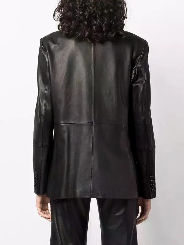 BLAZÉ MILANO Double-breasted Leather Blazer