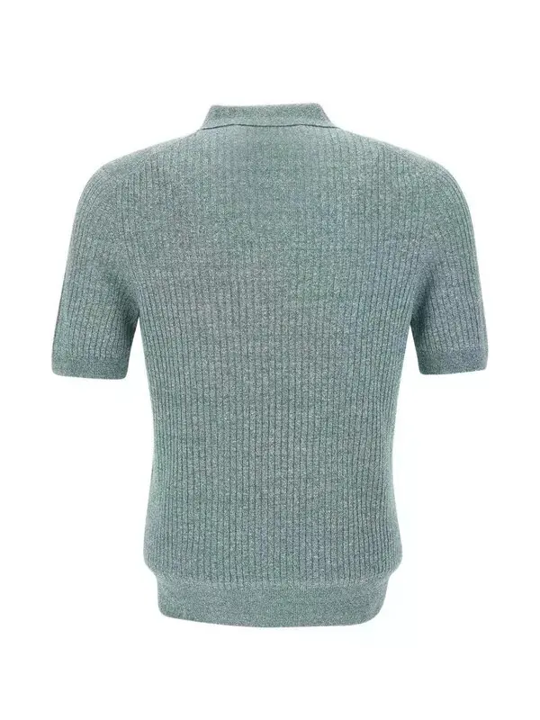 GRAN SASSO Ribbed-knit Polo Shirt