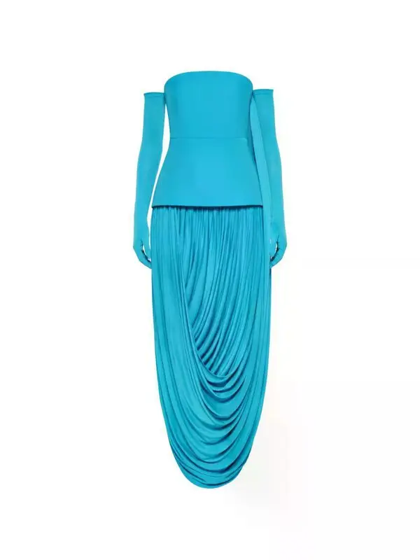 CHATS BY C.DAM Draped Tube Maxi Dress - Blue