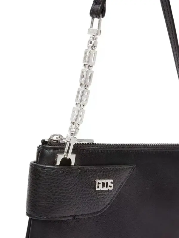 Gcds Small Comma Notte Asymmetric Shoulder Bag - Black