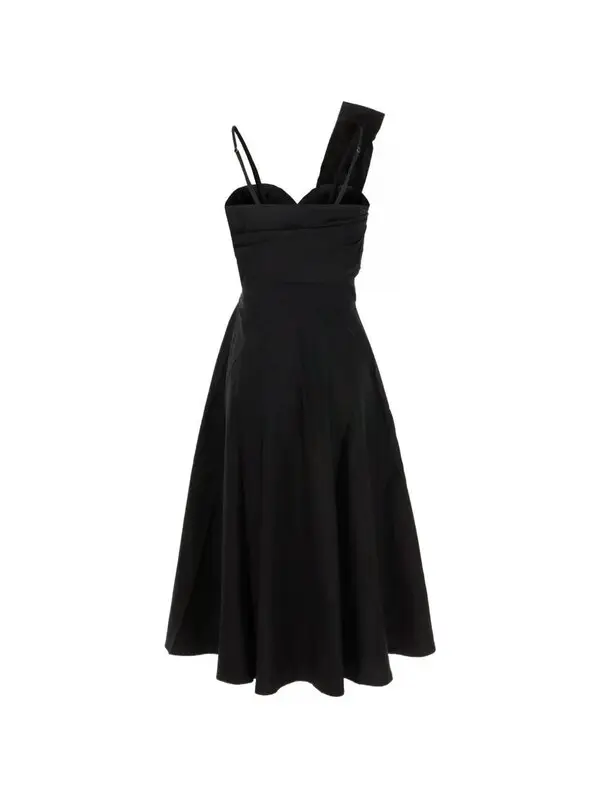 Viktor & Rolf Asymmetric-neckline Sleeveless Midi Dress - Black