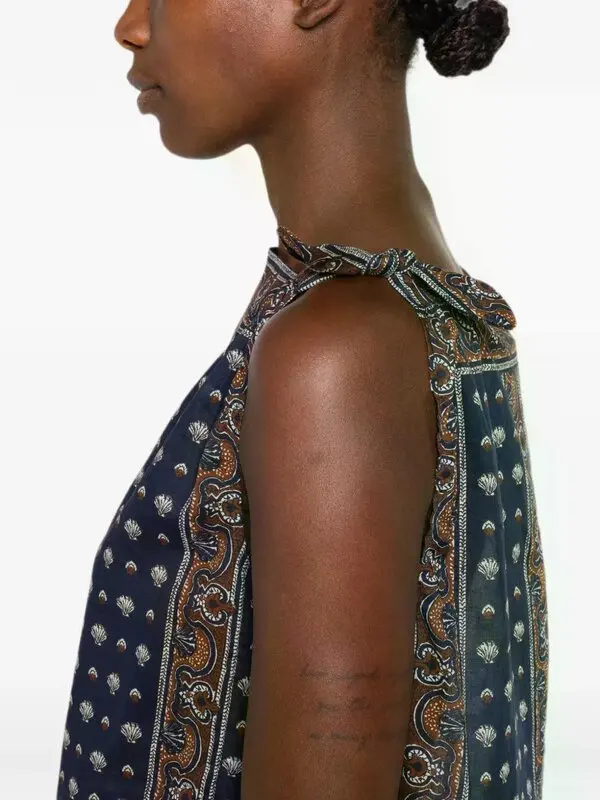 DÔEN Amalia Paisley-print Top - Blue