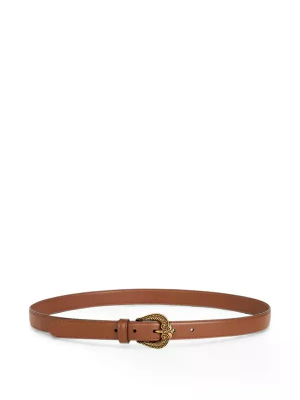 Etro Leather Belt With Paisley Buckle - Brown