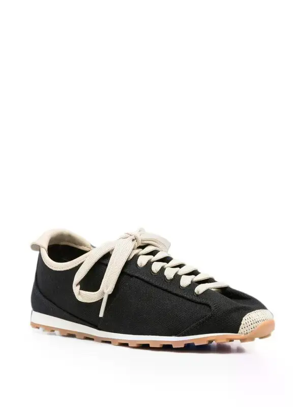 Jacquemus Lace-up Canvas Sneakers - Black