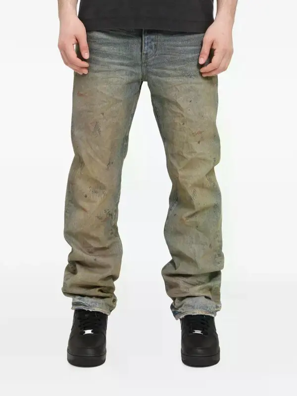 PURPLE BRAND Distressed Paint-splatter Jeans - Blue