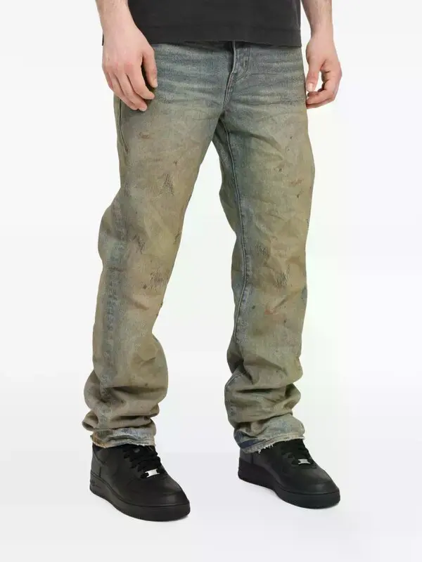 PURPLE BRAND Distressed Paint-splatter Jeans