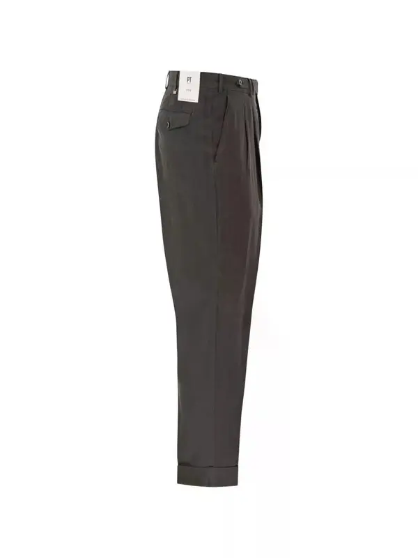 PT TORINO Double-pleat Turned-up Trousers