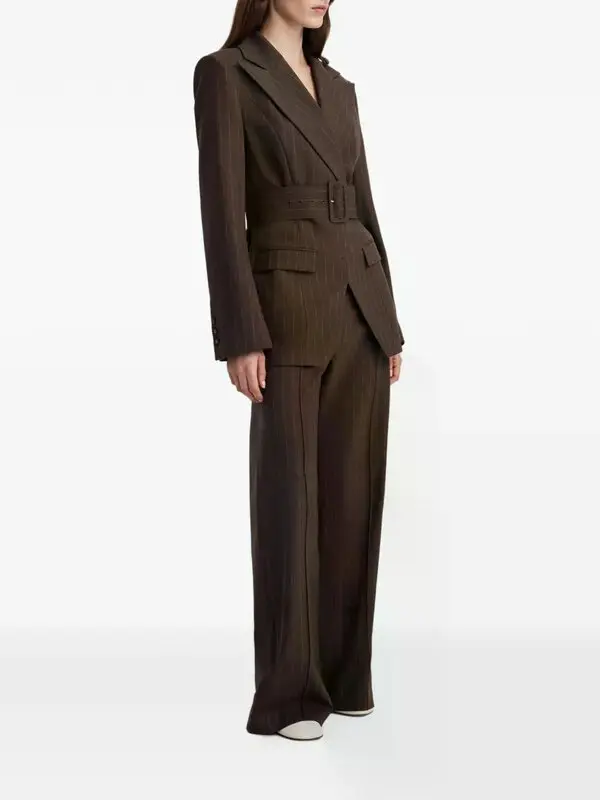 Anna Quan Colin Belted Pinstriped Blazer