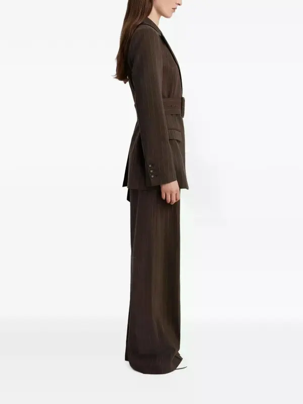 Anna Quan Colin Belted Pinstriped Blazer
