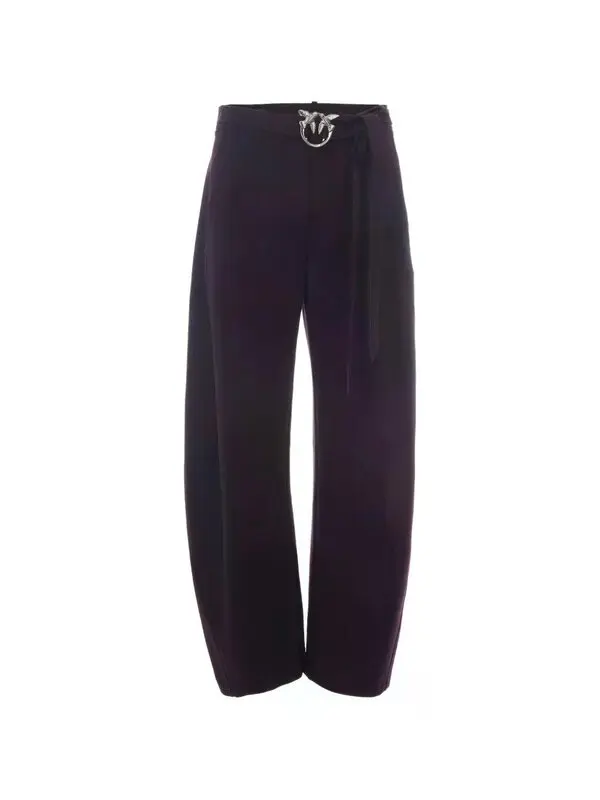 Pinko Love Birds Buckled-belt Trousers - Purple