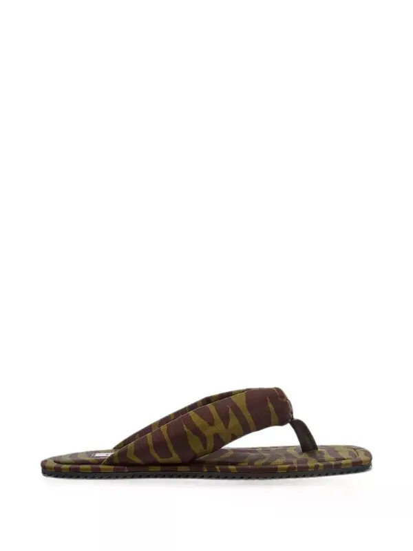 Attico Indie Zebra-print Flip Flops - Brown