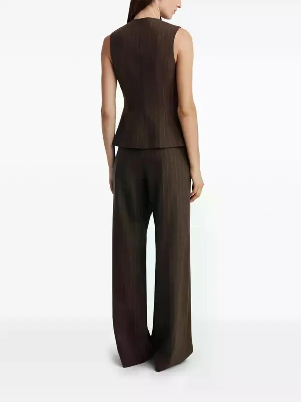 Anna Quan Kendall Pinstripe-pattern Peplum Top
