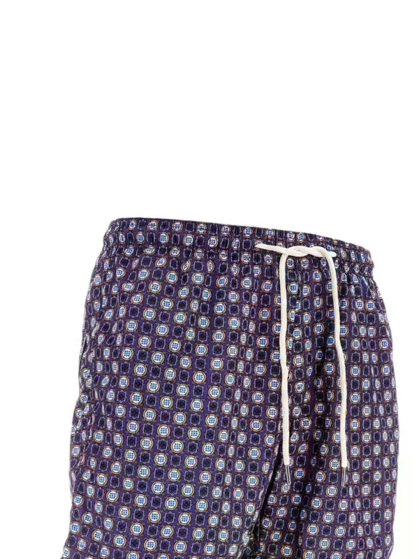 PENINSULA SWIMWEAR Geometric-print Drawstring Swim Shorts