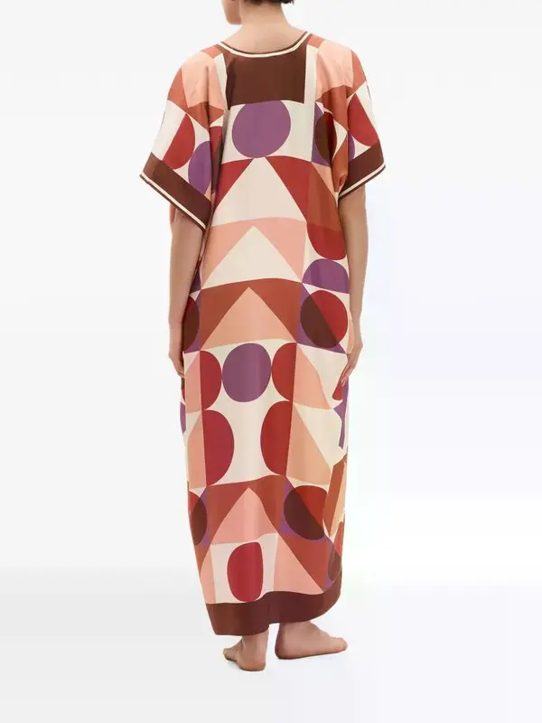 ERES Geometric-print Silk Kaftan