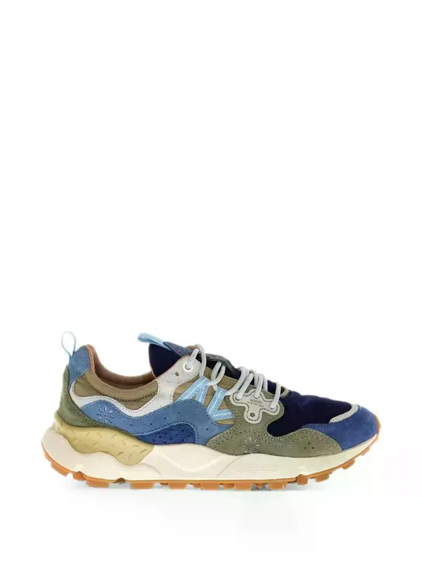 FLOWER MOUNTAIN Yamano 3 Panelled Suede Low-top Sneakers - Blue