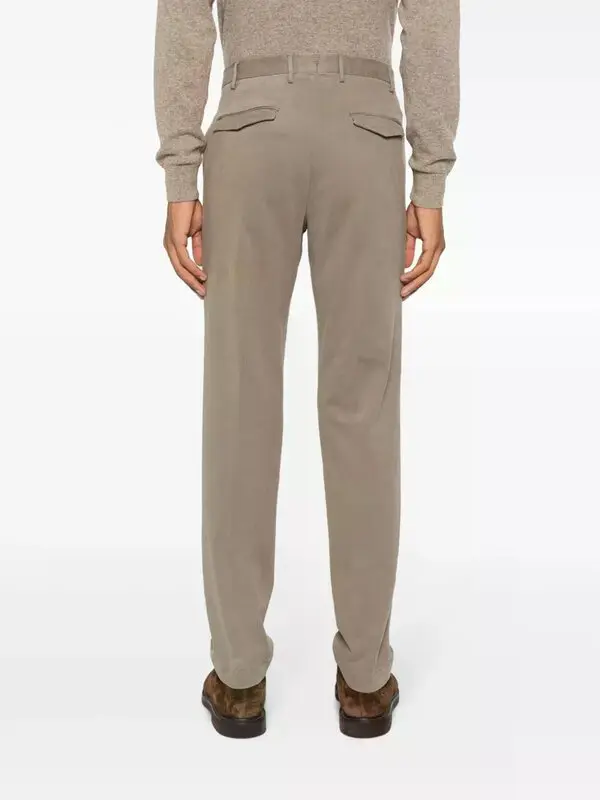 PT TORINO Straight-leg Modal-blend Trousers In Taupe - Grey