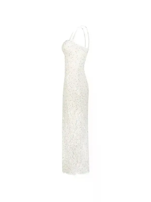 ADAMARIS Sequin-embellished Lace-trimmed Midi Dress