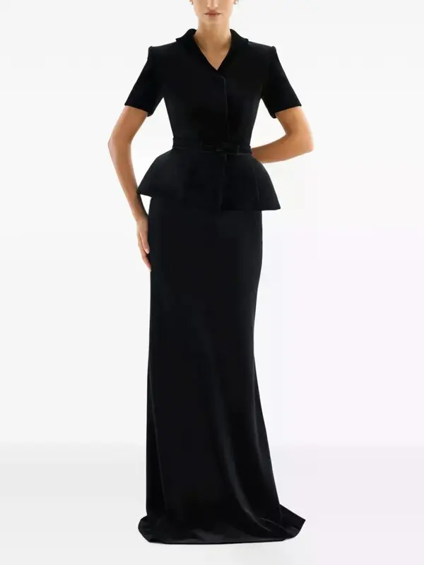 ADAMARIS V-neck Buttoned Maxi Skirt Set