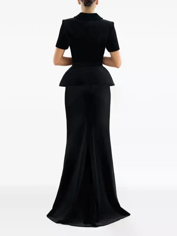 ADAMARIS V-neck Buttoned Maxi Skirt Set