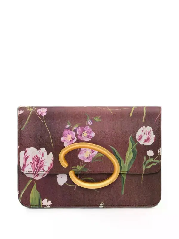 Oscar De La Renta O Pochette Floral-print Clutch Mini Bag - Brown