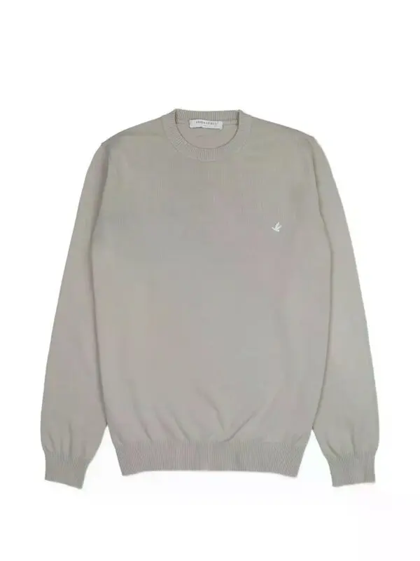 BROOKSFIELD Logo-embroidered Crew-neck Sweater - Green