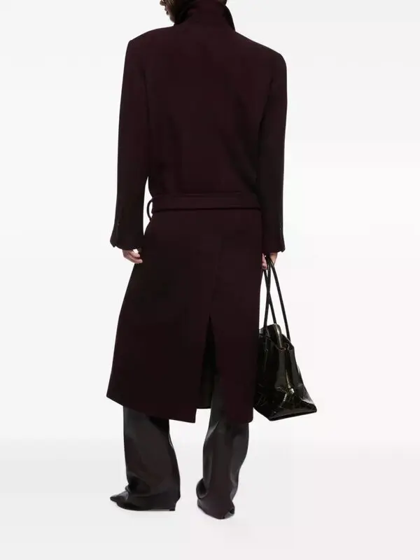 Attico Belted Twill-wool Coat