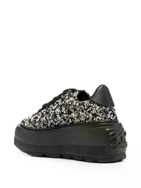 Casadei Bouclé-knit Platform Sneakers