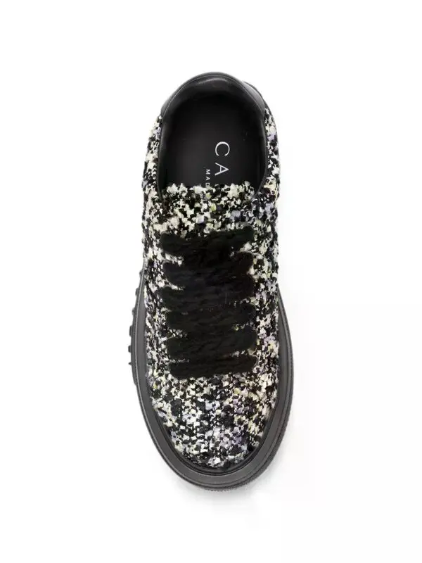Casadei Bouclé-knit Platform Sneakers
