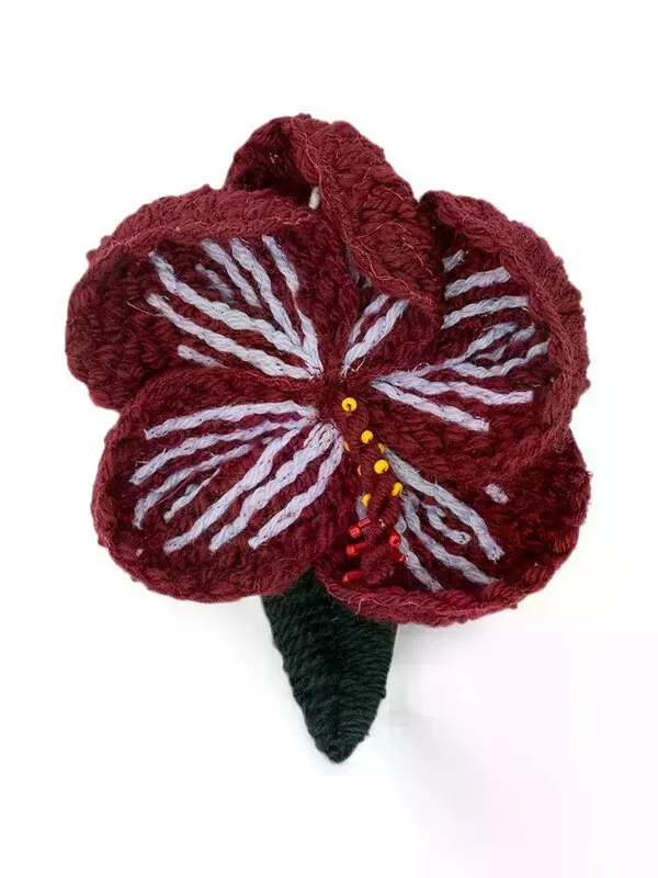 Alanui Crochet-knit Flower Brooch - Red