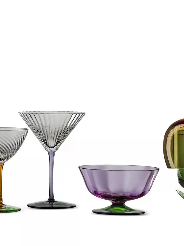 NASONMORETTI Textured Martini Glasses - White
