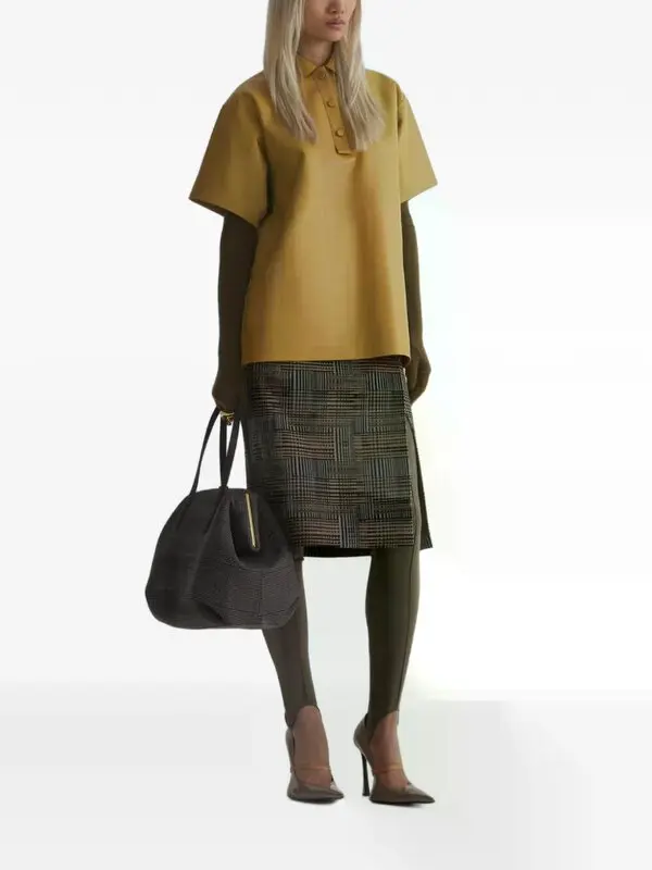 MUGLER Leather Polo Shirt - Yellow